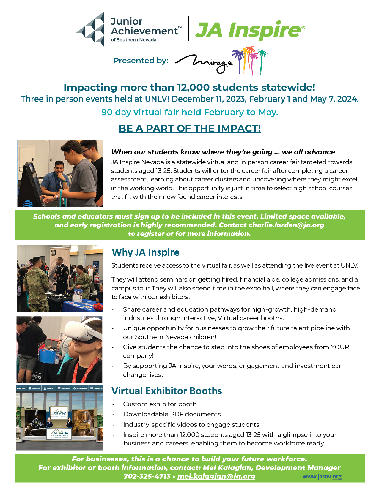 JA Inspire - In-Person, February 1 and May 7, 2024. Virtual February 1 ...